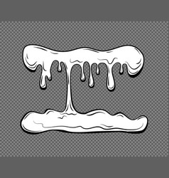 Dripping liquid outline on a transparent Vector Image
