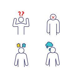 Problem and solution icons Royalty Free Vector Image