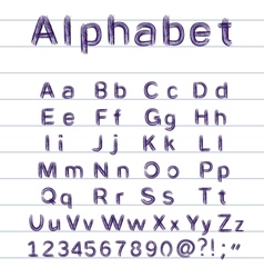 Drafting paper alphabet Royalty Free Vector Image
