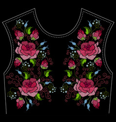 Poppy embroidery dress Royalty Free Vector Image