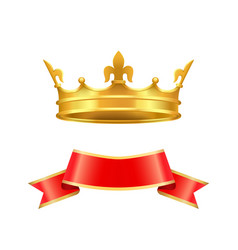 Decorative red ribbon banner isolated Royalty Free Vector