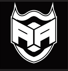 Aa logo with circle rounded negative space design Vector Image