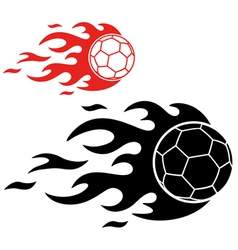 Teqball ball on fire Royalty Free Vector Image