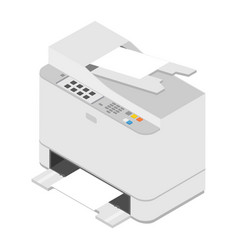 Computer desktop with printer Royalty Free Vector Image