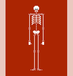 Cow skull pixel art isolated 8 bit skeleton Vector Image
