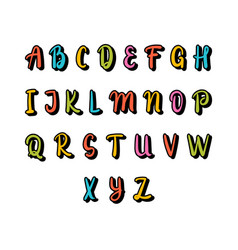 Cute letters hand drawn calligraphic font Vector Image