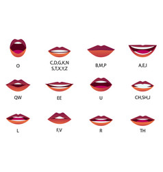 Set of character lip sync Royalty Free Vector Image