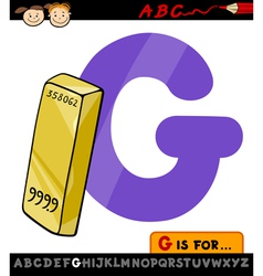 Letter g with gnome cartoon Royalty Free Vector Image