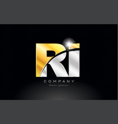 R alphabet letter golden 3d logo icon design Vector Image