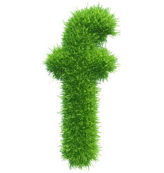 Capital letter f from grass on white Royalty Free Vector
