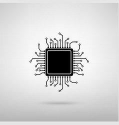 Cpu microprocessor sticker style icon Royalty Free Vector
