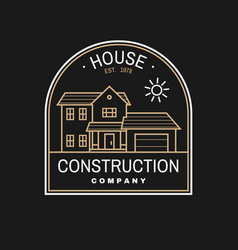 House construction company identity with suburban Vector Image