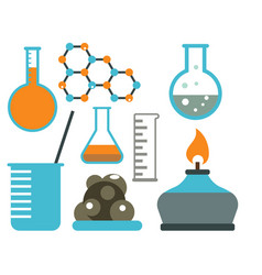 Laboratory symbols science and chemistry icons Vector Image