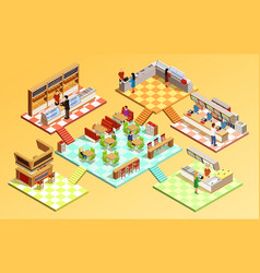 Isometric corporate office interior Royalty Free Vector