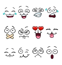 Decide about emotion choose your face cartoon Vector Image