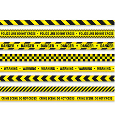 Police tape yellow taped barricade warning danger Vector Image