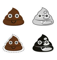 Set of cute poop emoji Royalty Free Vector Image