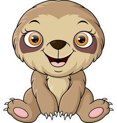 Cute sloth cartoon with wreaths of flowers on head