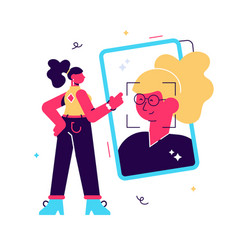 Kid using technology Royalty Free Vector Image