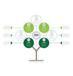 Infographic of eco meadow with sun and tree made Vector Image