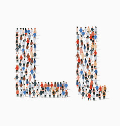 Group people letter form Royalty Free Vector Image