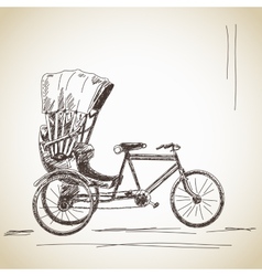 Classic cycle rickshaw Royalty Free Vector Image