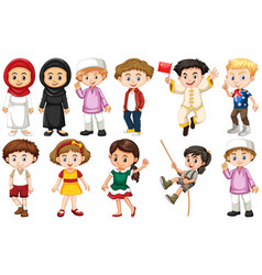 Asian children from different countries Royalty Free Vector