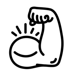 Biceps muscle icon bodybuilder strong arm sign Vector Image