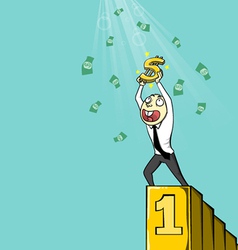 Number one on wooden banner Royalty Free Vector Image