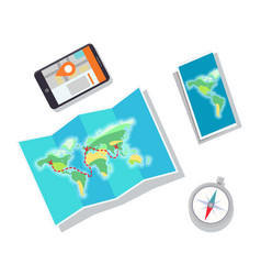 World map for travelling Royalty Free Vector Image