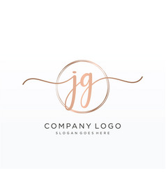 Jg initial handwriting logo with circle template Vector Image