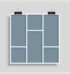 Template collage six frames images photo Vector Image