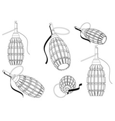 Stencils of grenades Royalty Free Vector Image