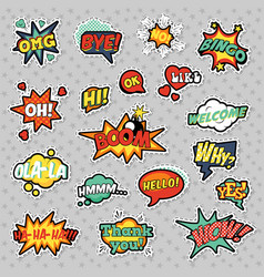 Stickers collections in pop art style Royalty Free Vector Image ...