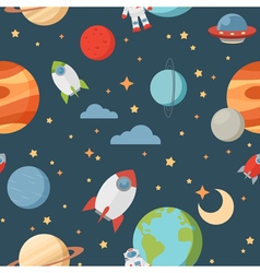 Seamless pattern of planets in open space Vector Image
