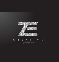 Za z a letter logo with zebra lines texture Vector Image