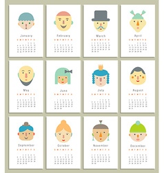 Calendar for children vector by yurumi - Image #1082166 - VectorStock