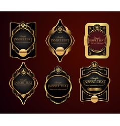 Vintage gold black frame decor label Royalty Free Vector