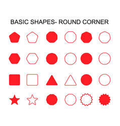 Simple geometric 2d shapes school geometry Vector Image