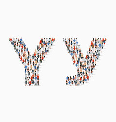 Group people letter form Royalty Free Vector Image