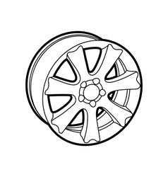 Car wheel sketch Royalty Free Vector Image - VectorStock