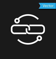 White chain link icon isolated on transparent Vector Image