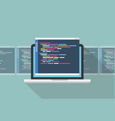 C programming language with script sample Vector Image