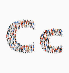 Group people letter form Royalty Free Vector Image