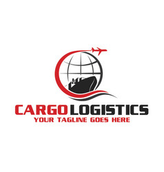 Shipping logistics logo Royalty Free Vector Image
