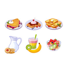 Cute breakfast food image Royalty Free Vector Image