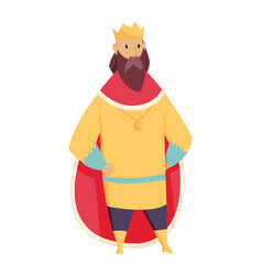 Isolated medieval fat man character with royal Vector Image