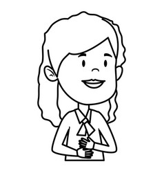 Happy student girl comic character Royalty Free Vector Image