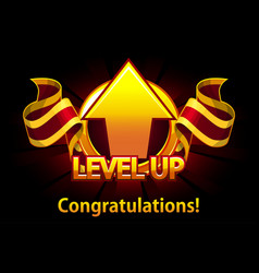 Level up icon game screen Royalty Free Vector Image