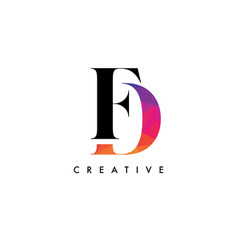 Vs letter design with creative cut and colorful Vector Image